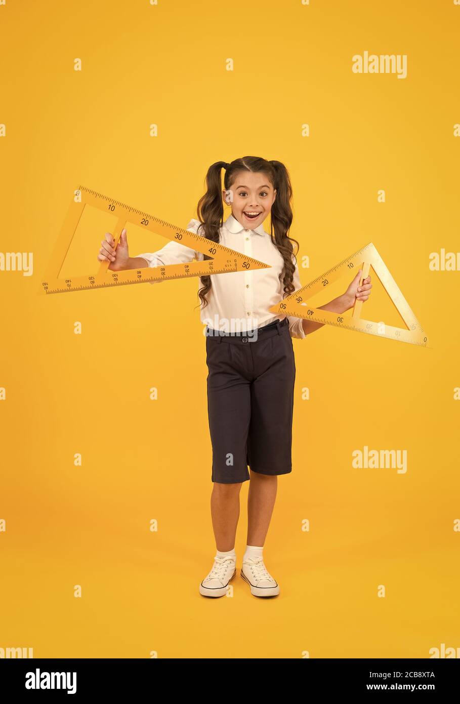 Measuring equipment. Kid cute school student study mathematics ...