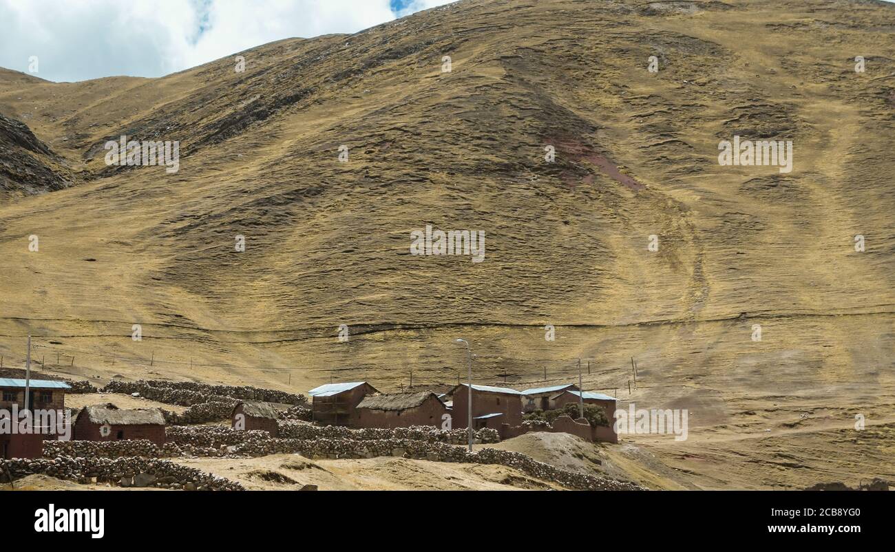 Small secluded community on Peruvian Andes Stock Photo - Alamy