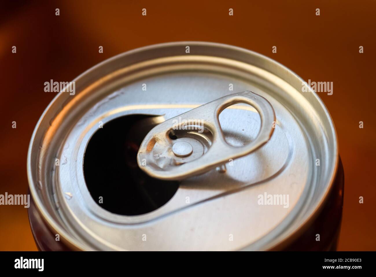 Top view up a can of soft drink isolated on wooden background Stock ...