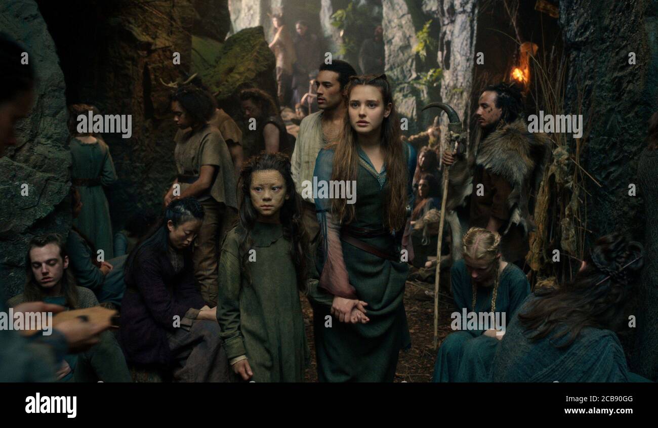 CURSED, center from left: Eiry Shi, Devon Terrell, Katherine Langford ...