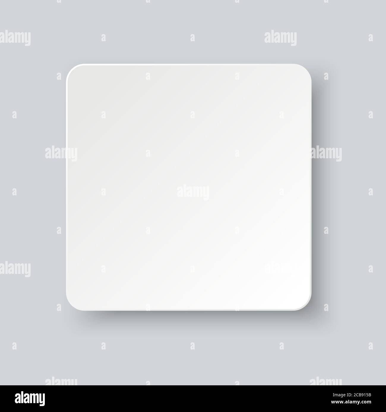 Blank square paper piece with shadow isolated on gray background. Paper ...