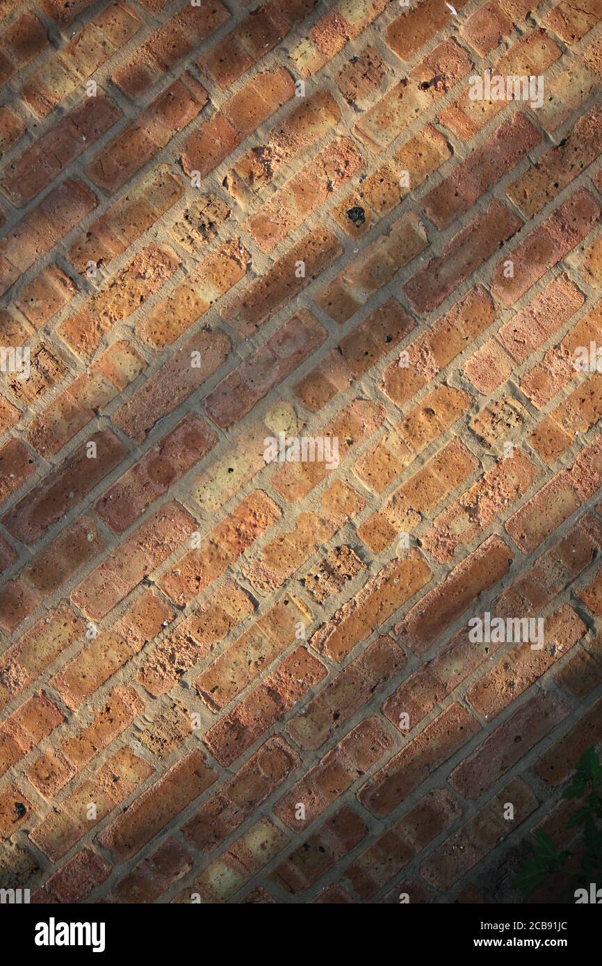 Backyard Chicago common brick wall of a garage in apricot color Stock ...