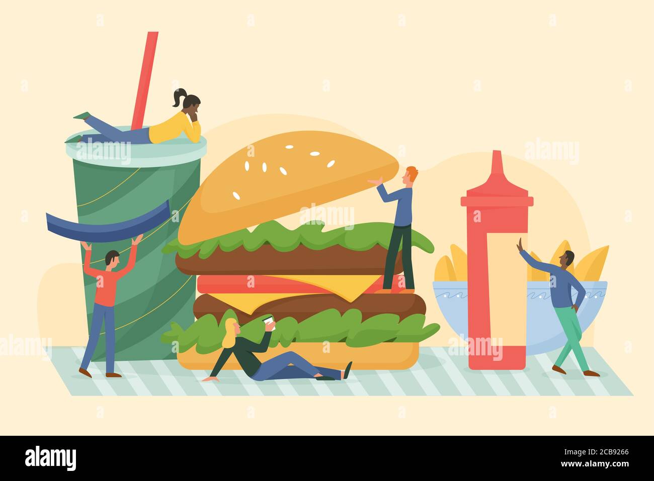 Group enjoying meal Stock Vector Images - Alamy