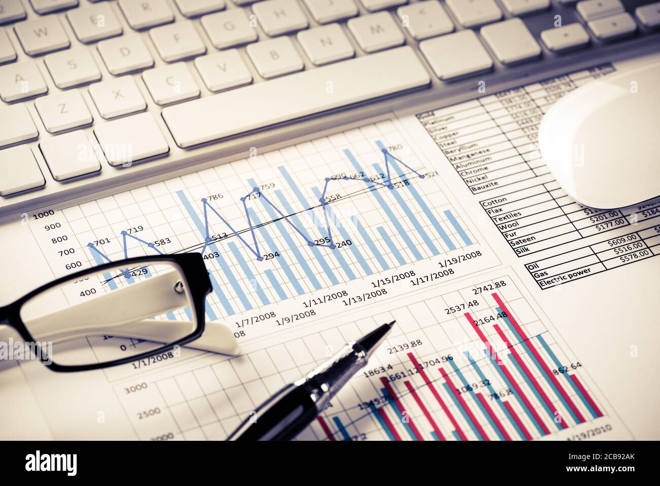 Preparing average sales report Stock Photo - Alamy