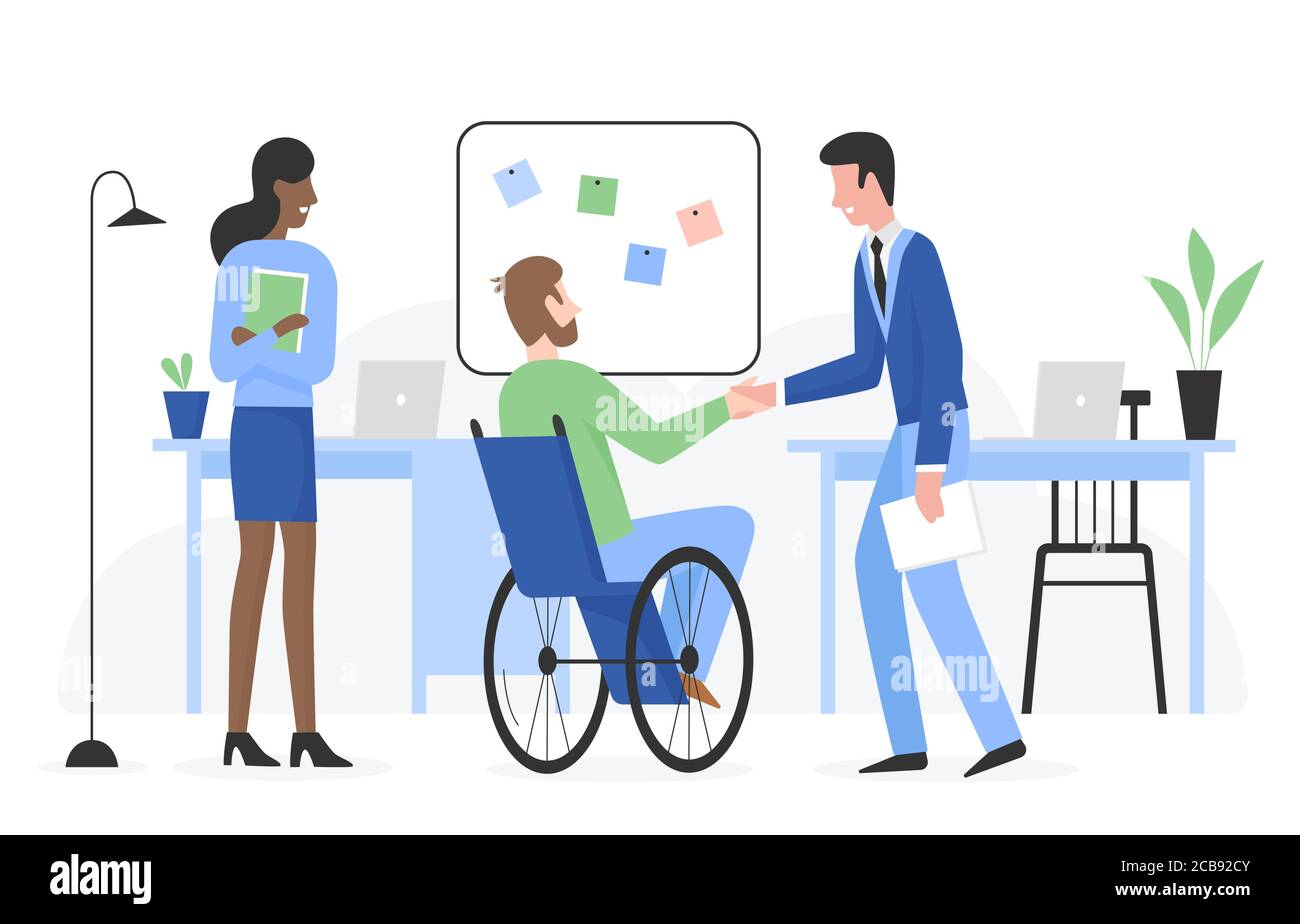 Disabled worker office Stock Vector Images - Alamy