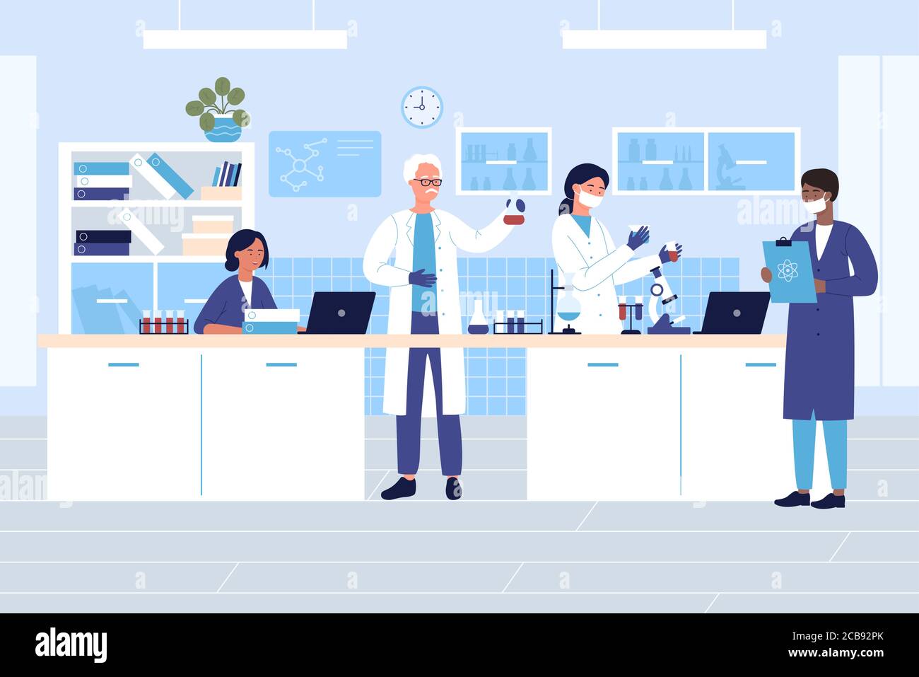 Women in science illustration Stock Vector Images - Alamy
