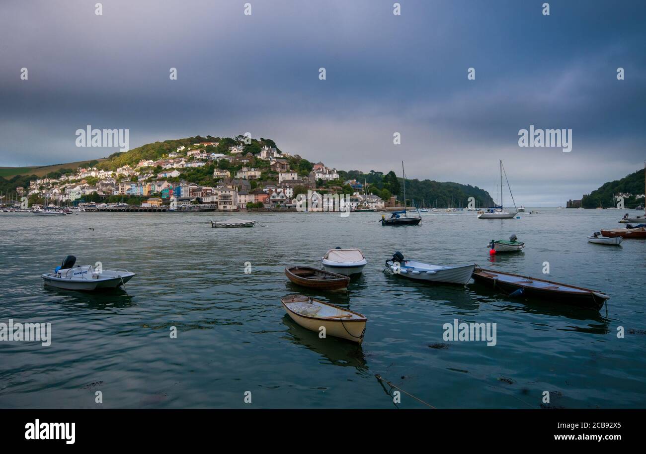 Kingswear and the Dart estuary viewed from Dartmouth, Devon, England ...
