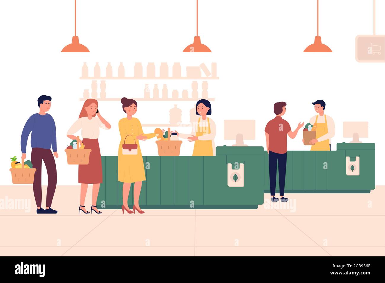 People waiting in line Stock Vector Images - Alamy