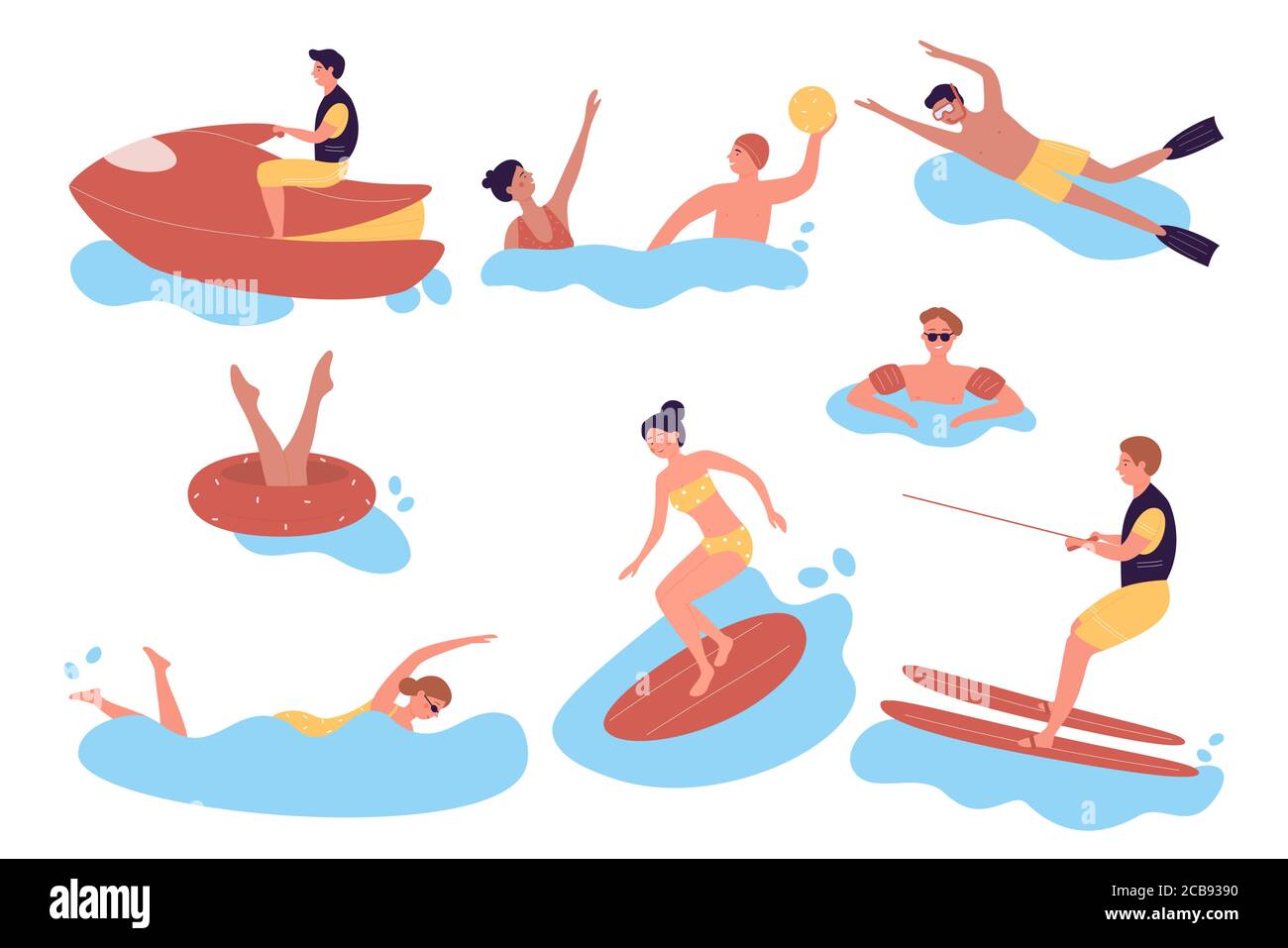 Extreme water sport Stock Vector Images - Alamy