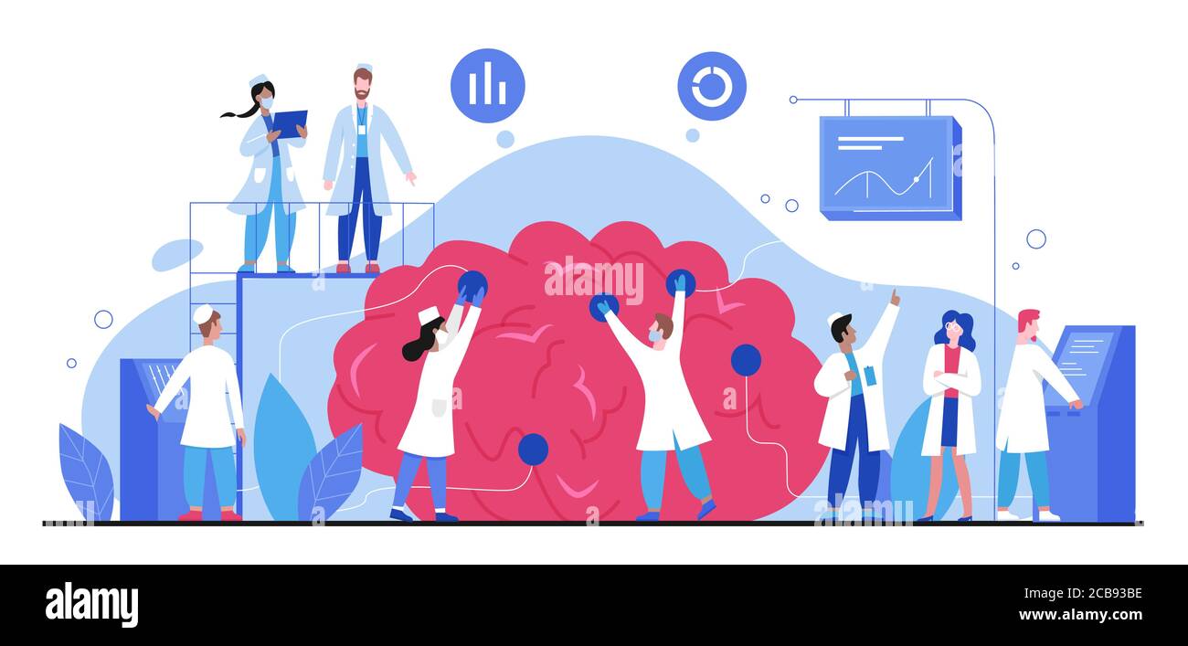 Diagnosis brain psychology flat Cut Out Stock Images & Pictures - Alamy