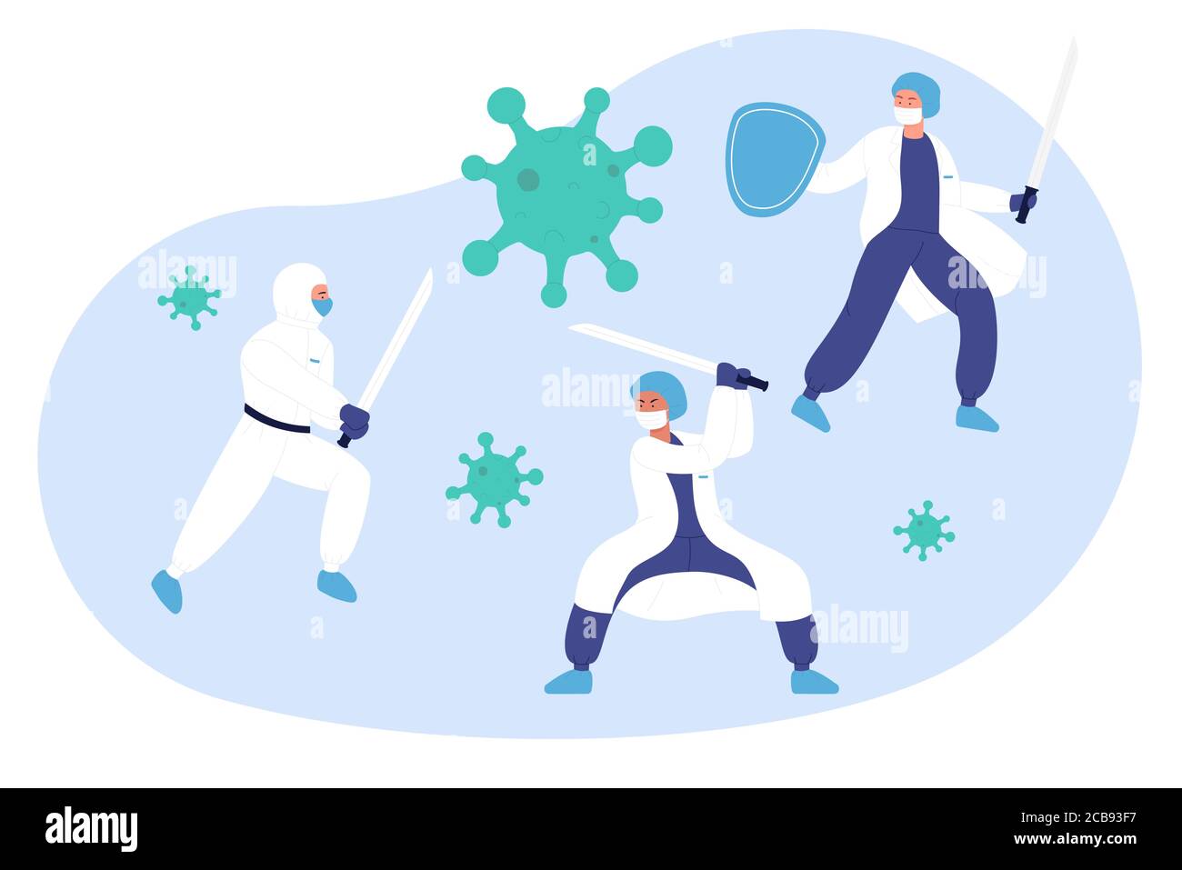 Doctors and medical health care professionals ninja team in special ...