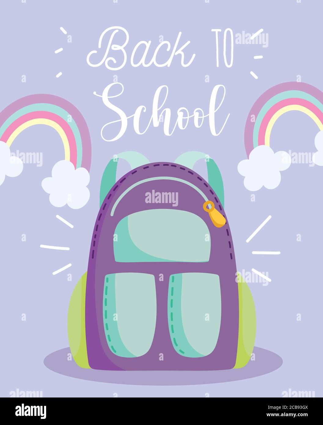 back to school, backpack rainbows clouds decoration elementary ...