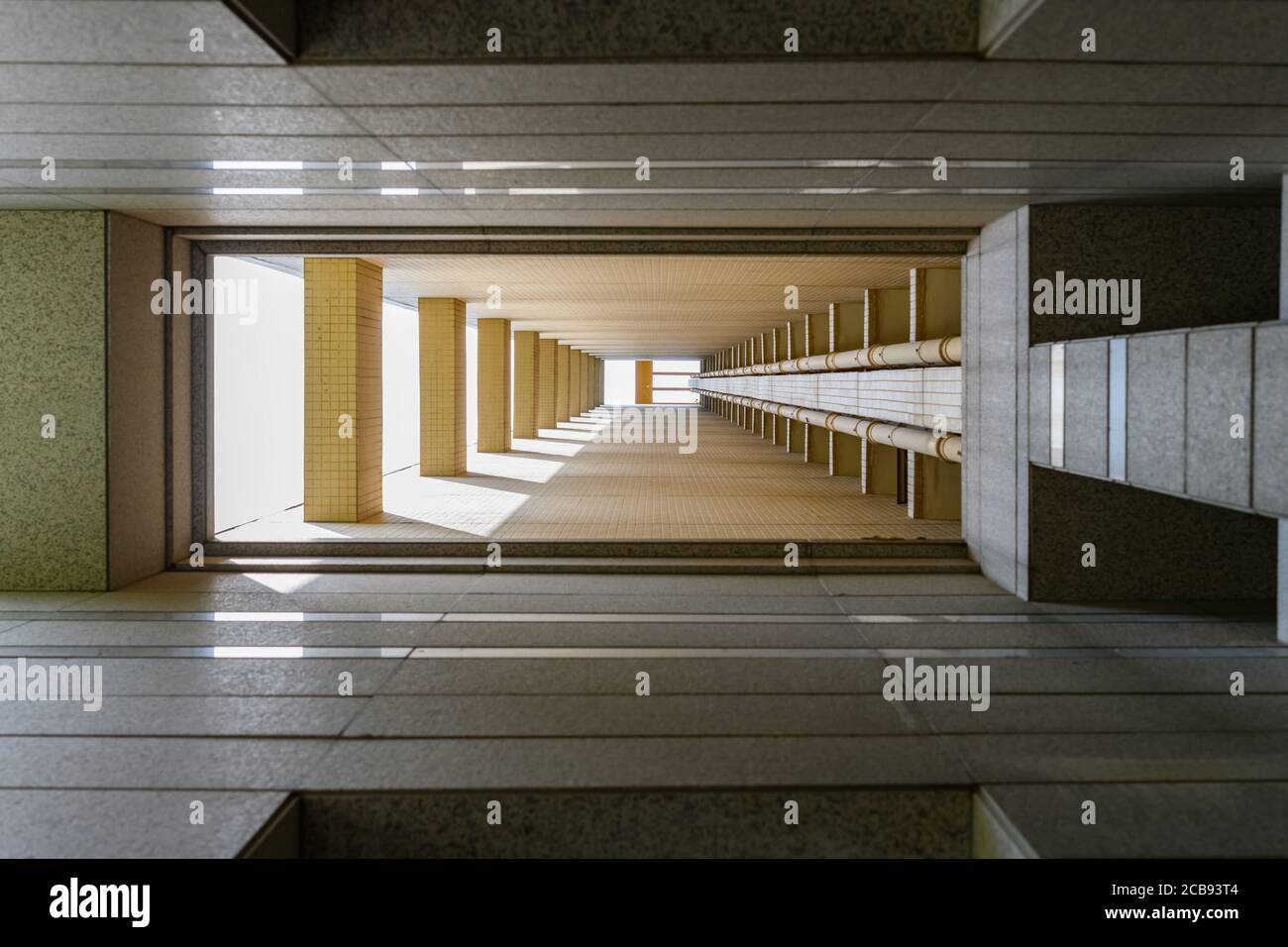 layers of square frames of a high building Stock Photo - Alamy