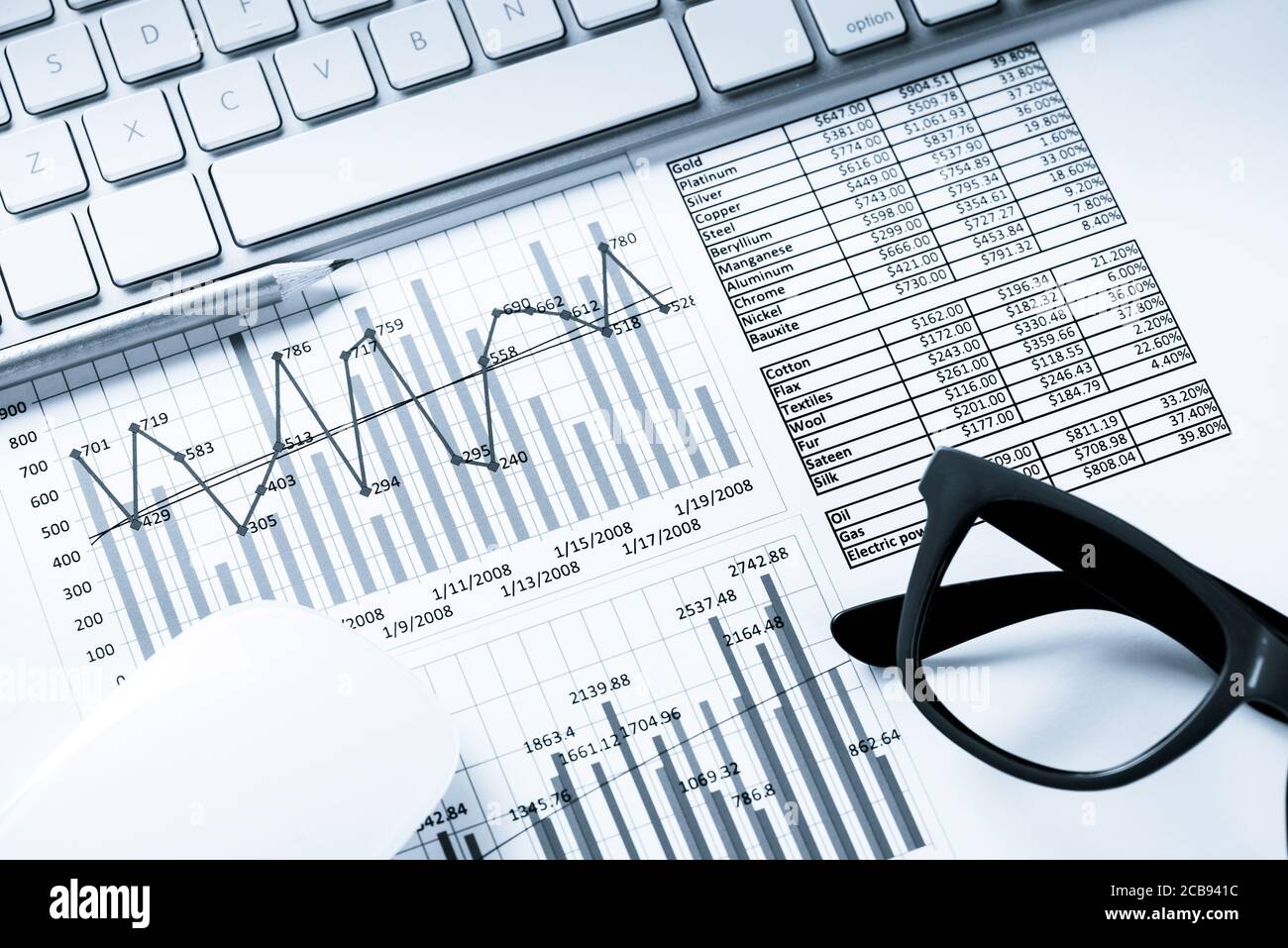 Preparing average sales report Stock Photo - Alamy