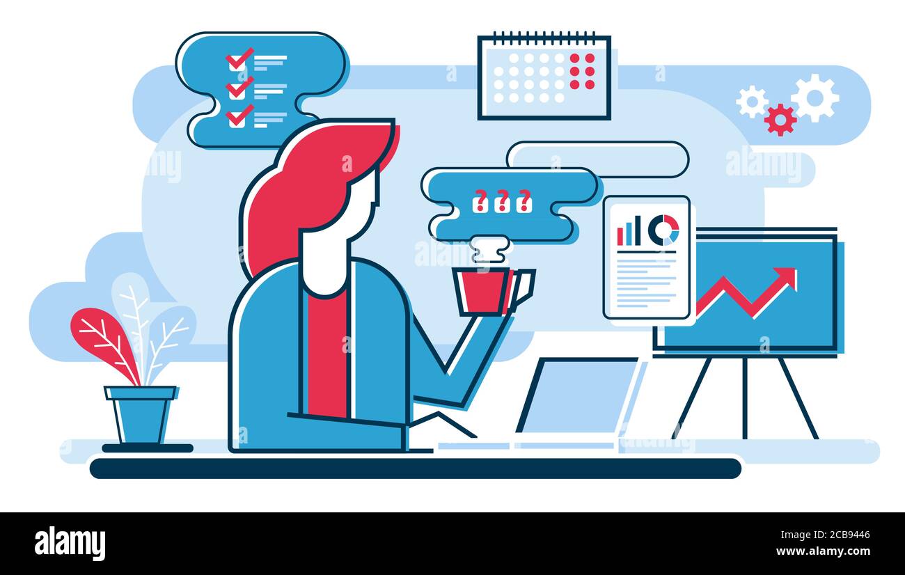 Office worker sitting table hand Stock Vector Images - Alamy