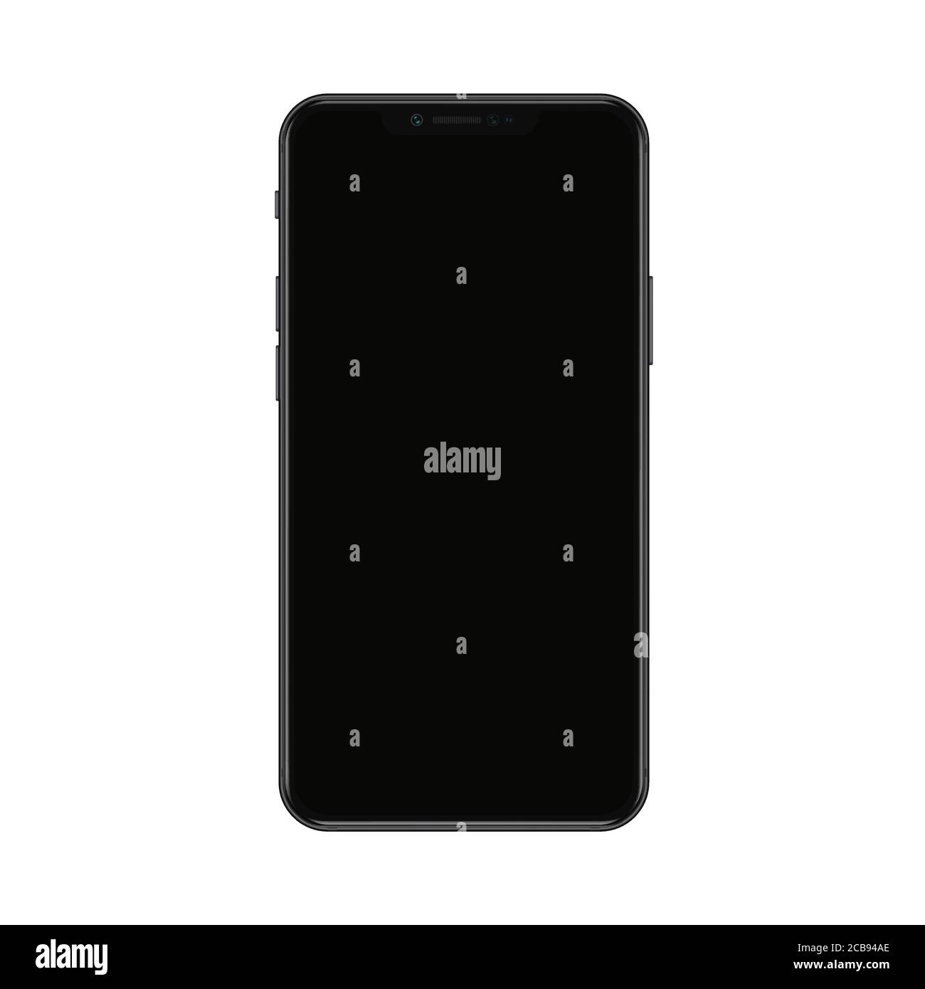 Realistic modern smartphone with off black screen mockup vector ...