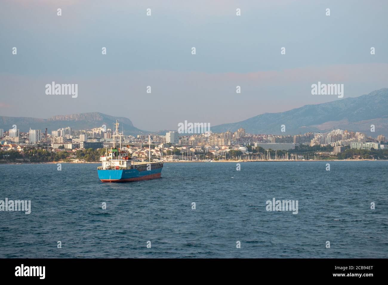 Oil tanker anchored in the area in front of Split, Croatia harbour ...