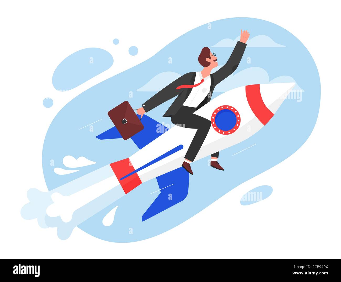 Business startup concept vector illustration. Cartoon flat superhero ...