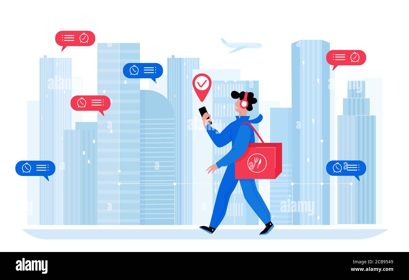 Postman walking Stock Vector Images - Alamy