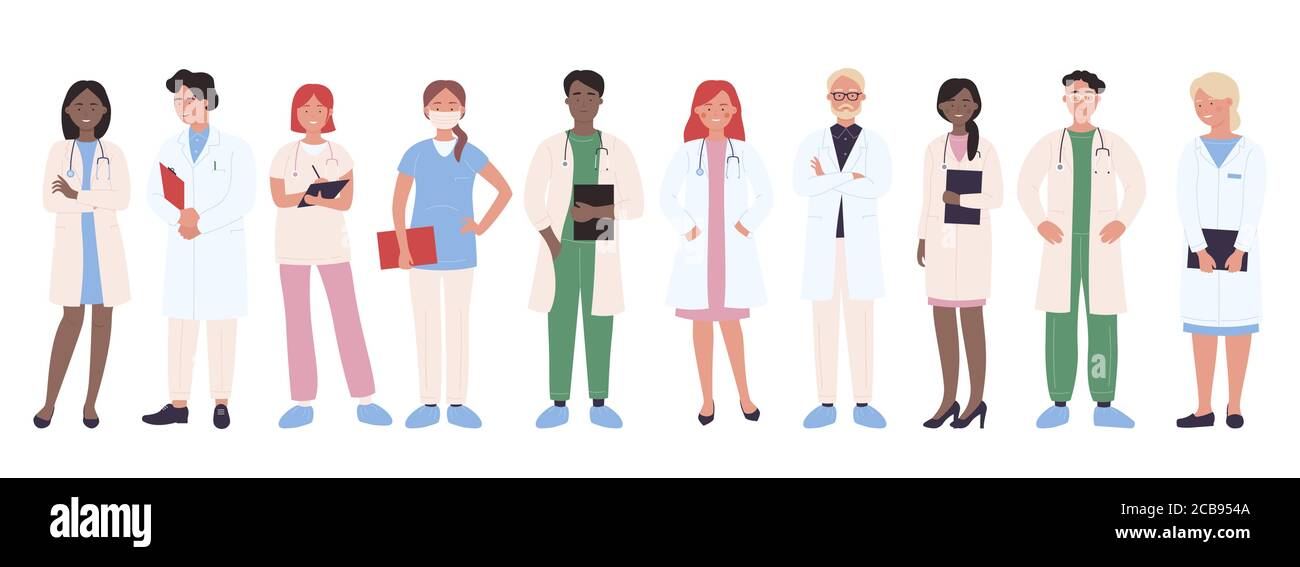 Doctor people vector illustration. Cartoon man woman medical group of ...