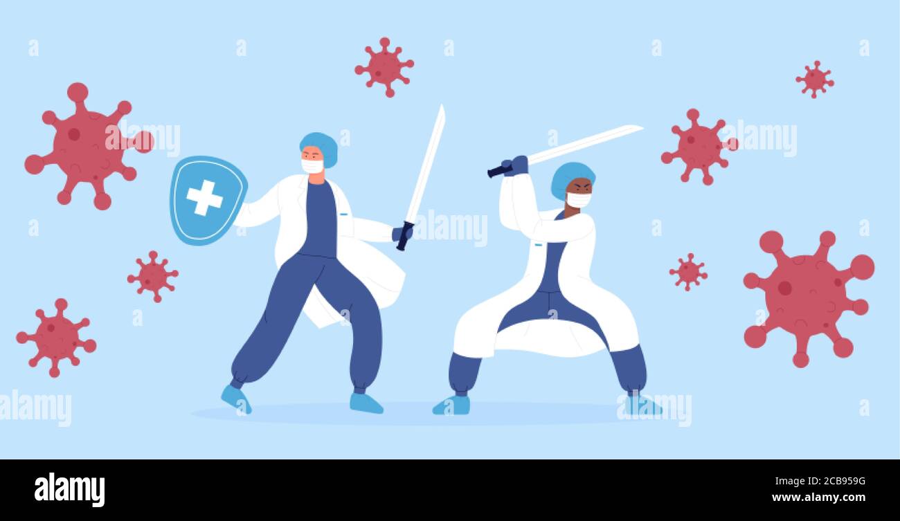 Stop corona virus 2019-nCoV vector illustration concept. Doctors ...