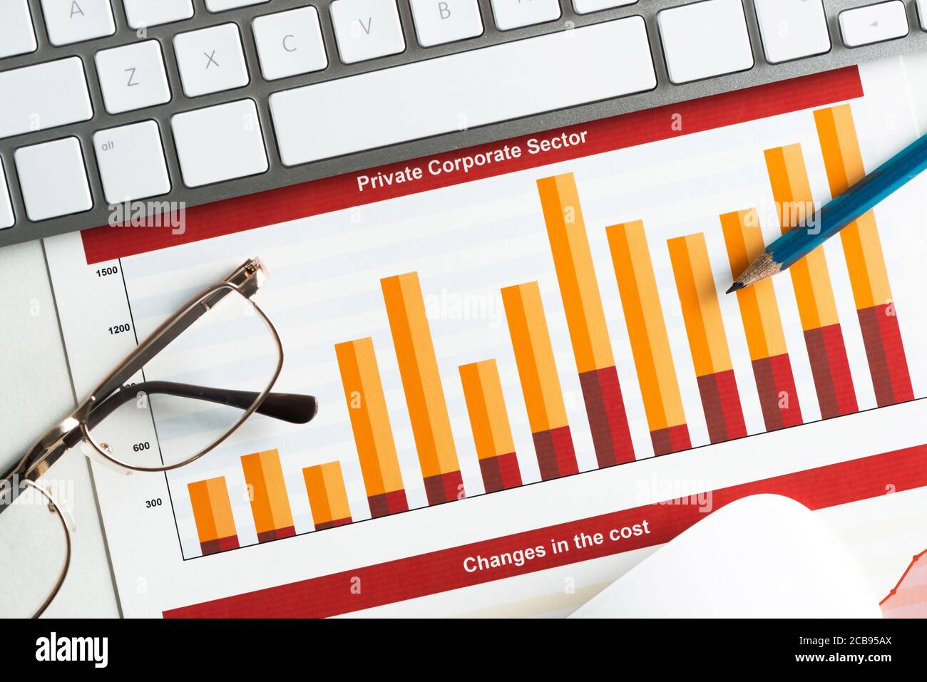 Preparing average sales report Stock Photo - Alamy