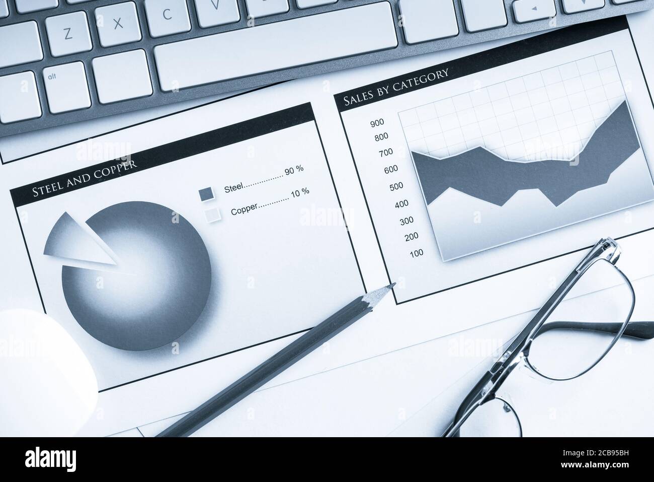 Preparing average sales report Stock Photo - Alamy