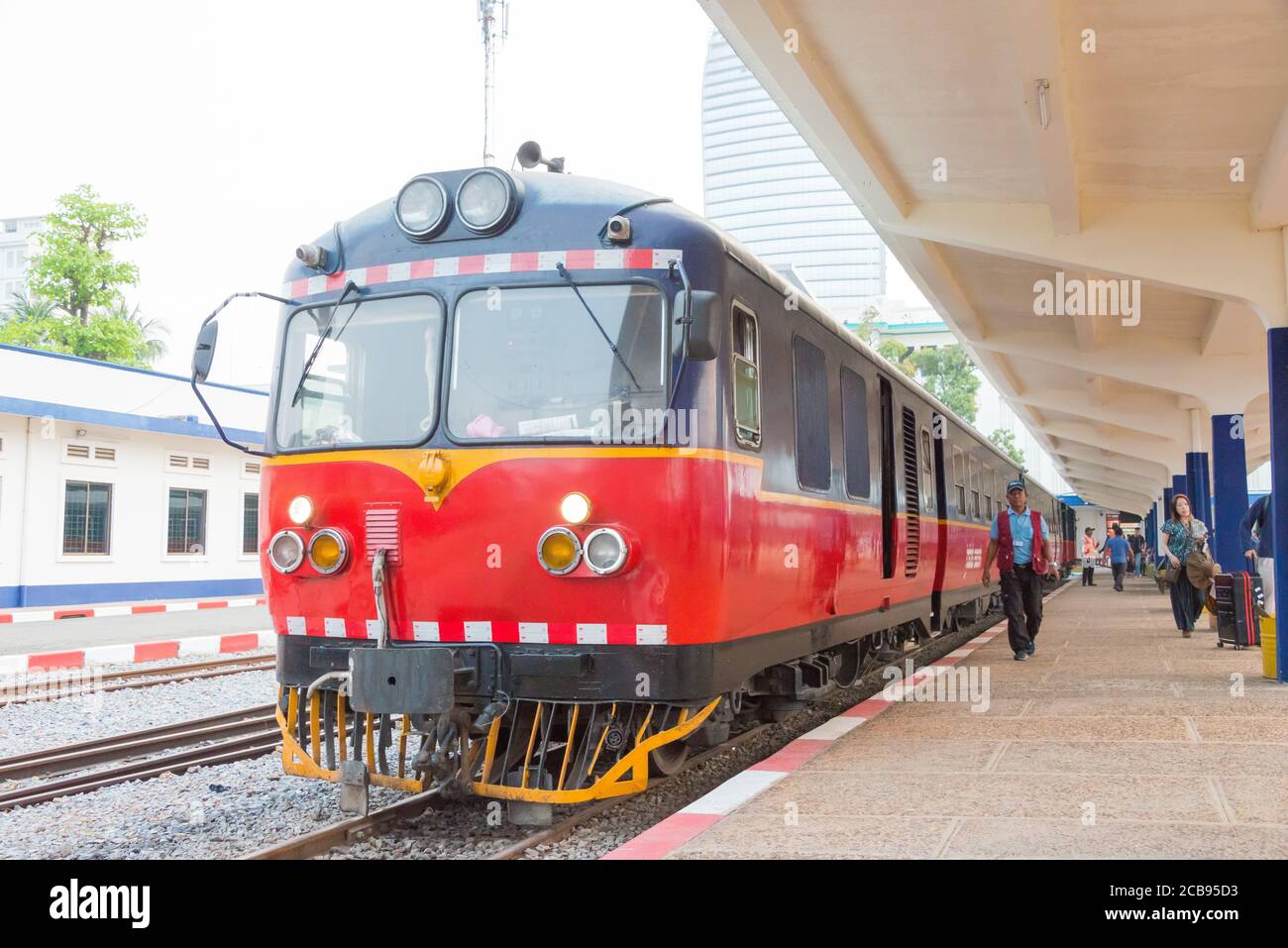 Train bound for Battambang at Phnom Penh Railway station in Phnom Penh ...