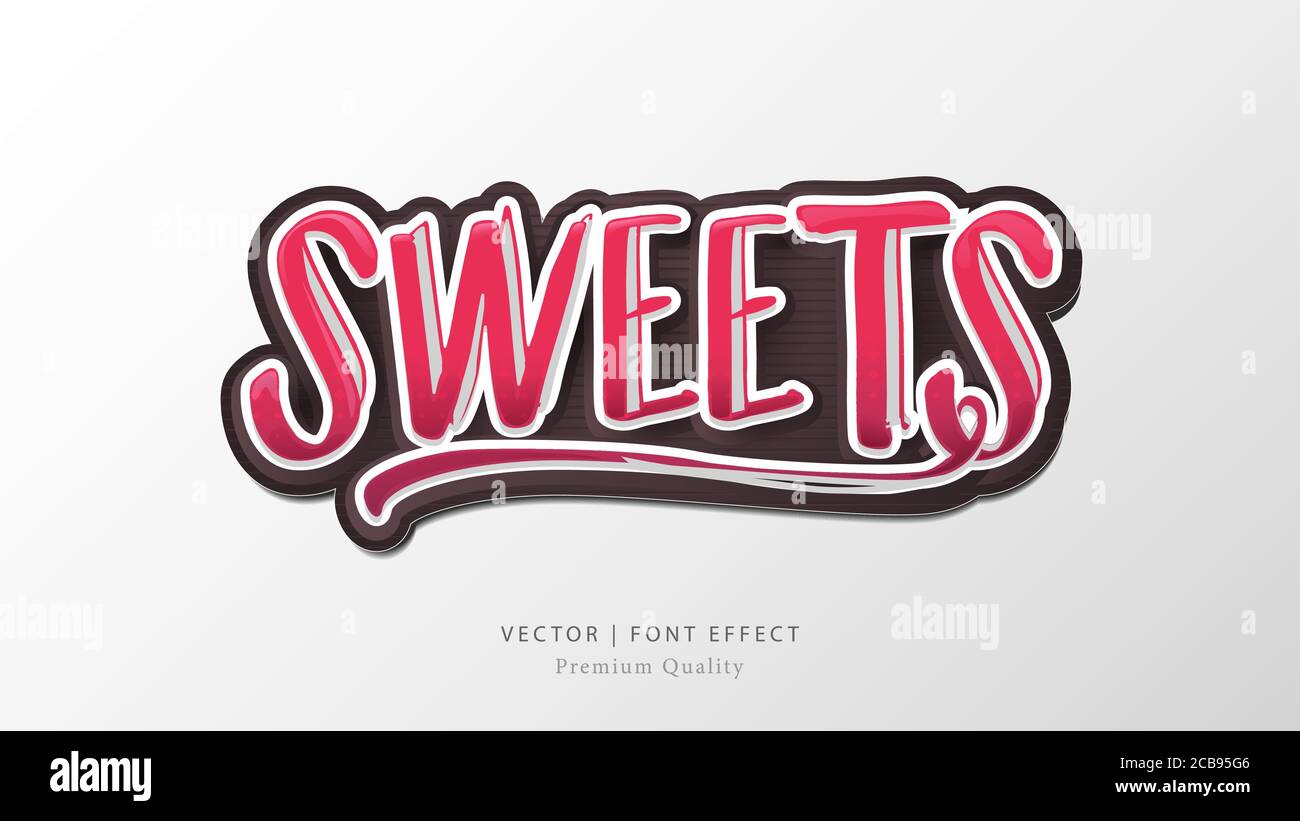 Sweet Lettering Alphabet Sign. Vector Illustration Stock Vector Image ...