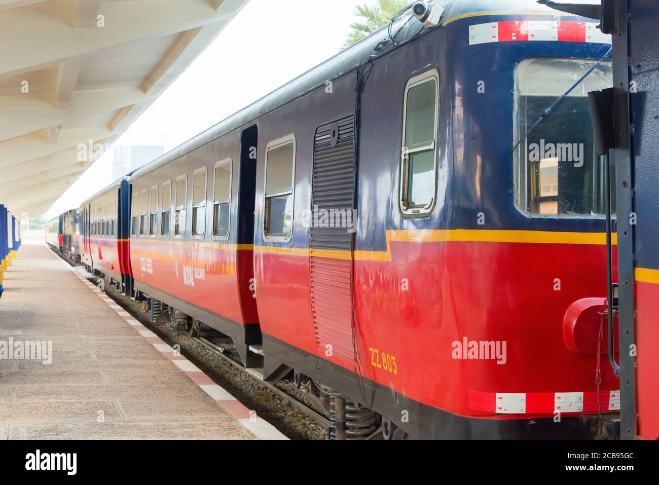 Train bound for Battambang at Phnom Penh Railway station in Phnom Penh ...