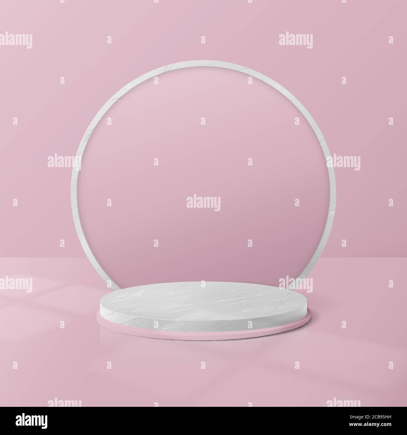 White and Pink Marble Circle Podium Display. Abstract Background for ...