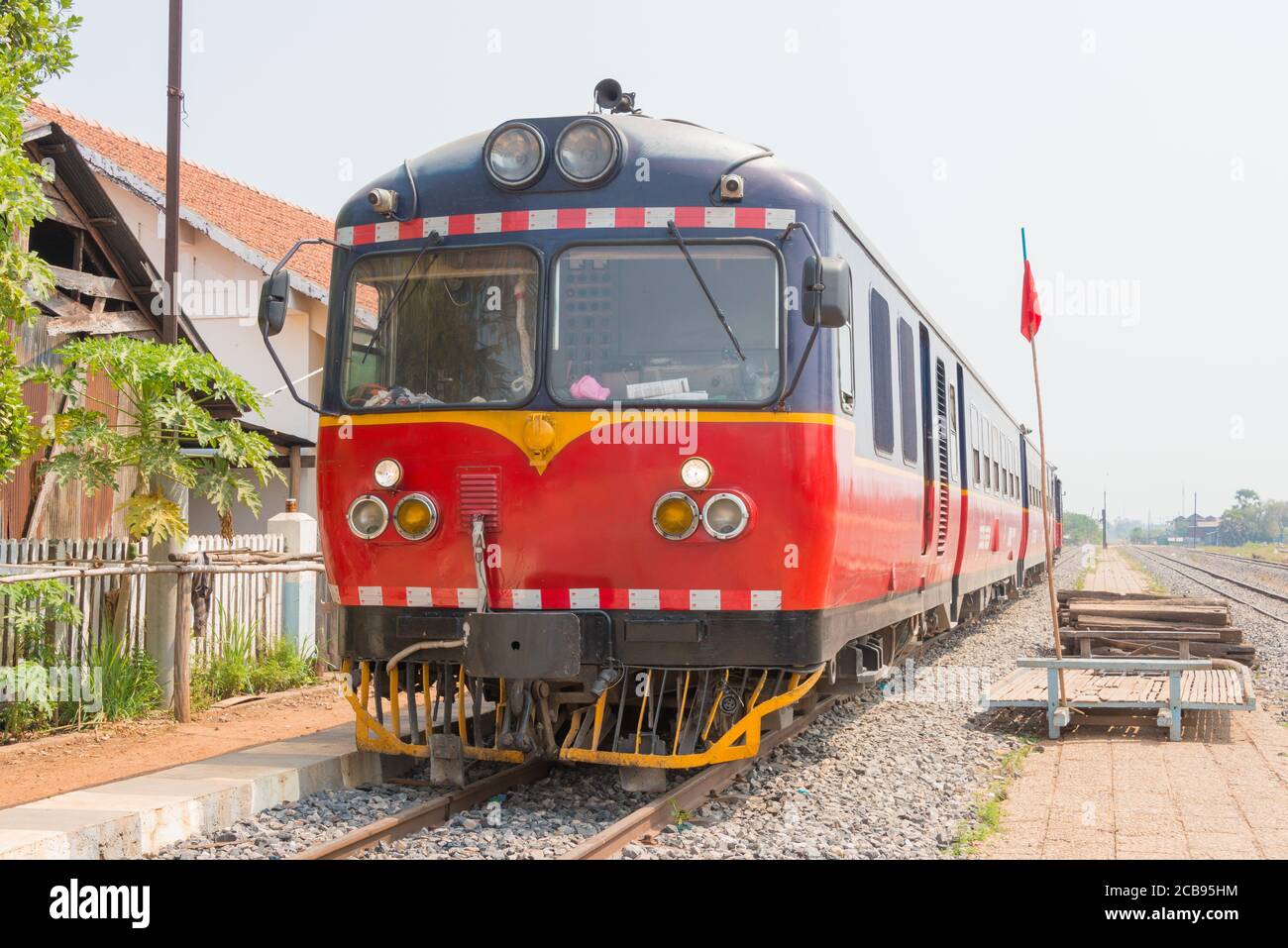 Pursat, Cambodia - Train bound for Battambang at Pursat Railway station ...