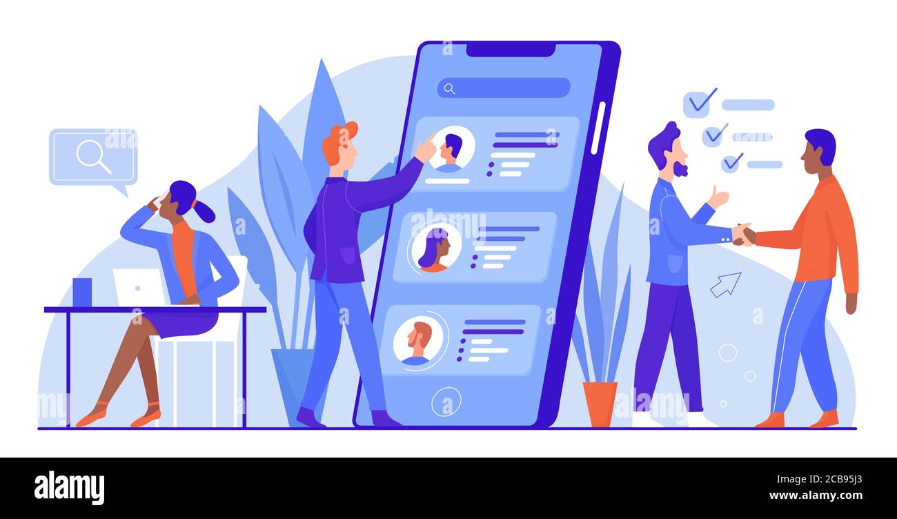 Business recruiting vector illustration. Cartoon flat professional ...