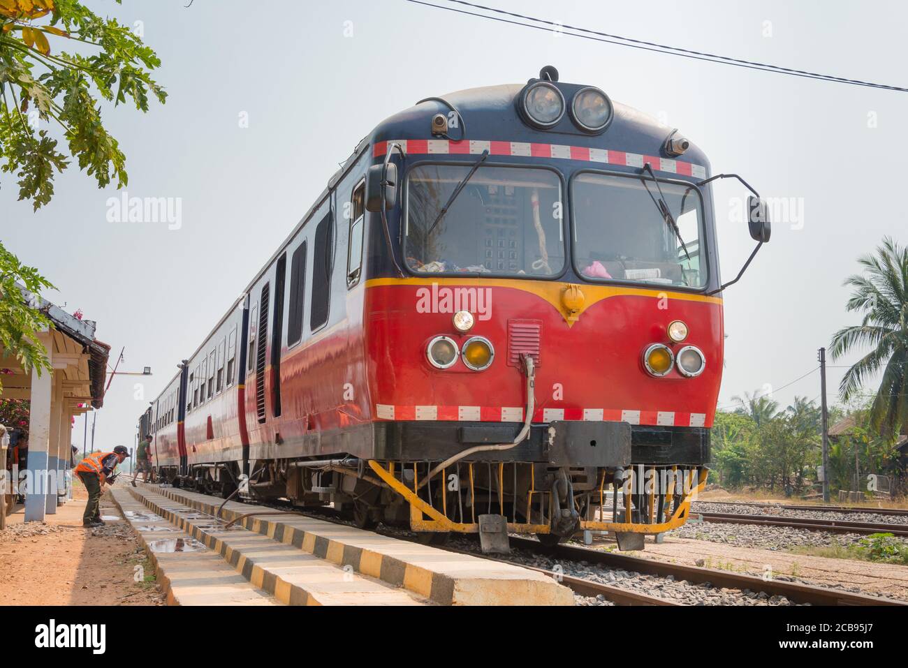 Pursat, Cambodia - Train bound for Battambang at Pursat Railway station ...