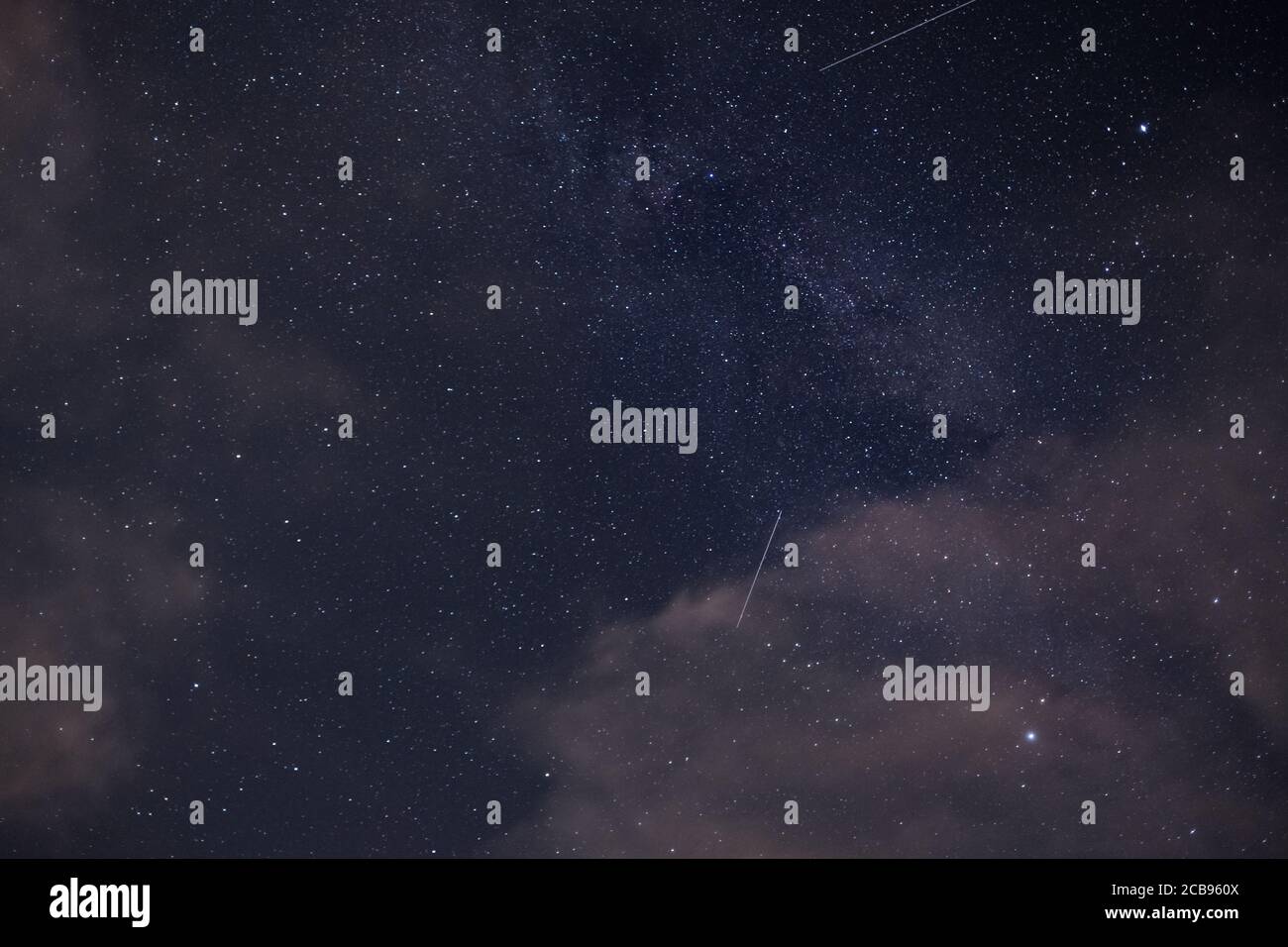 Antendorf, Germany. 12th Aug, 2020. Shooting stars of the Perseids can ...