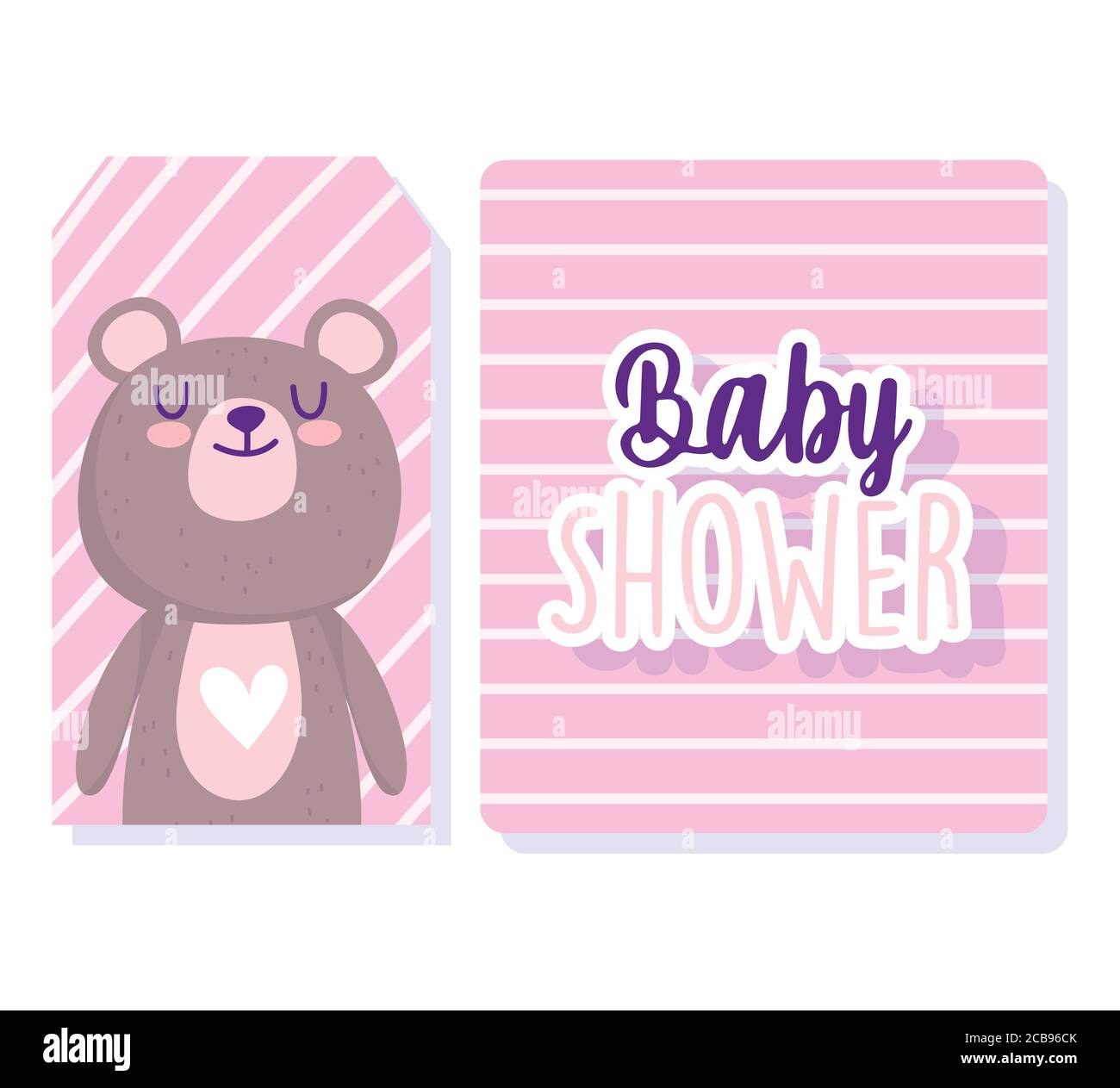 baby shower, cute bear animal cartoon stripes background cards vector ...