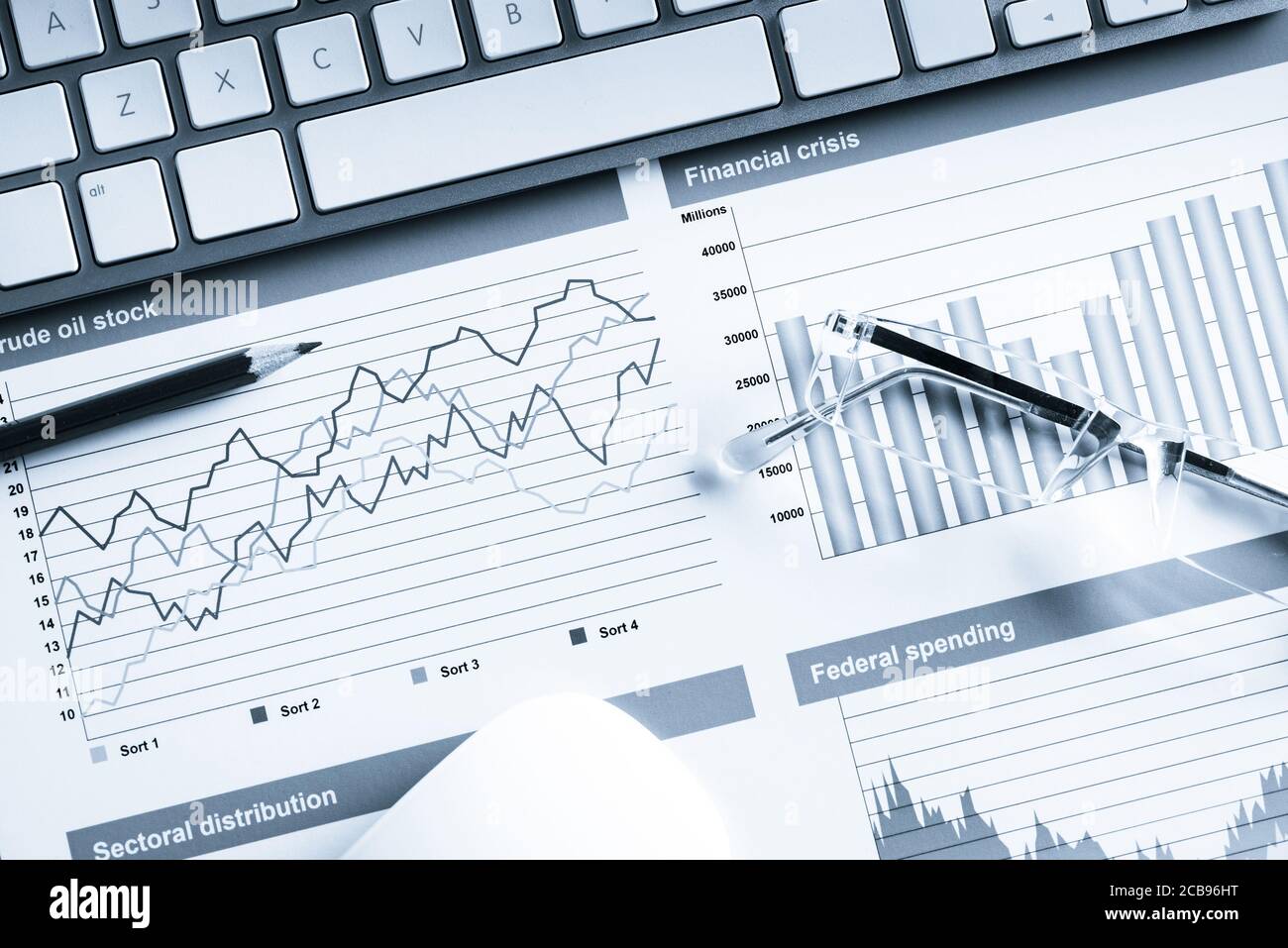 Preparing average sales report Stock Photo - Alamy