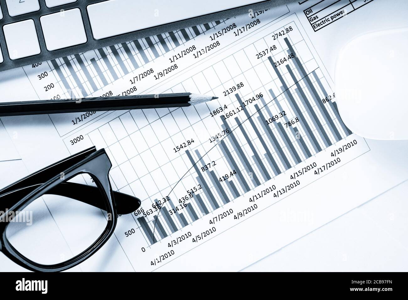 Preparing average sales report Stock Photo - Alamy