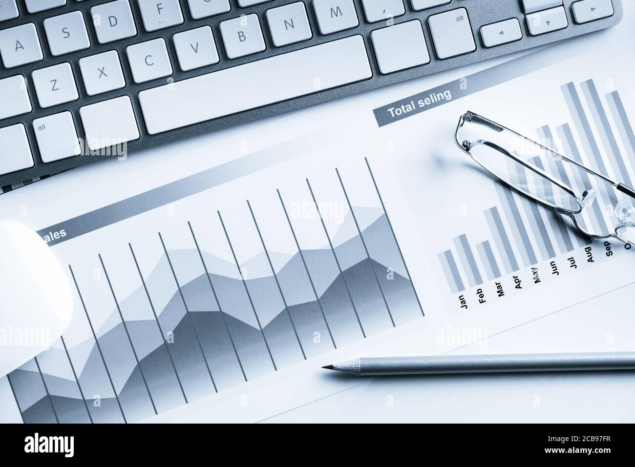 Preparing average sales report Stock Photo - Alamy