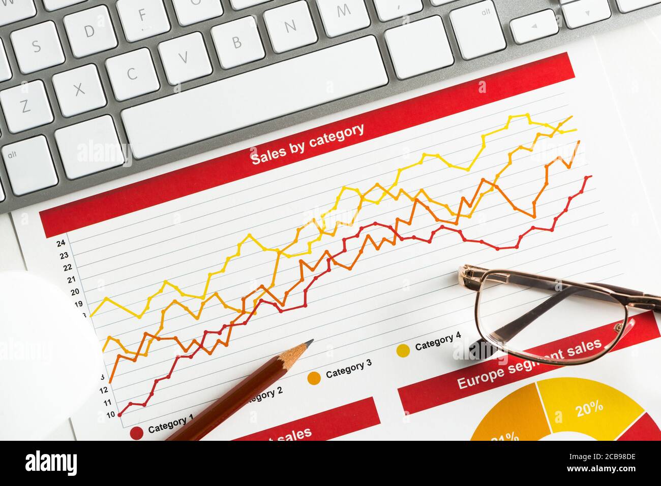 Preparing average sales report Stock Photo - Alamy