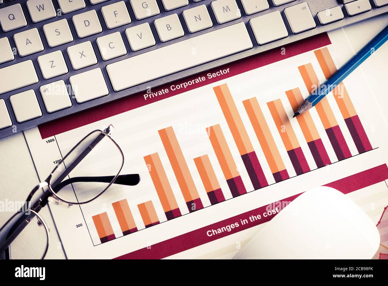 Preparing average sales report Stock Photo - Alamy