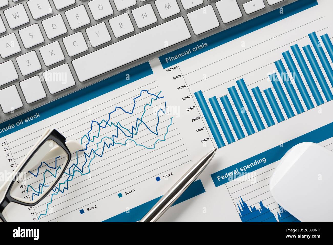 Preparing average sales report Stock Photo - Alamy