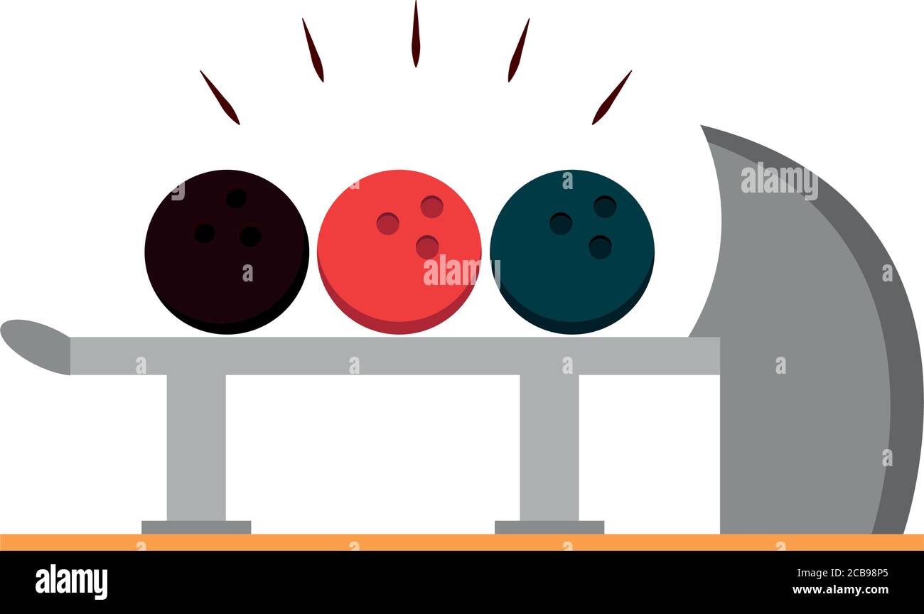 bowling ball return right out of a machine recreational sport flat icon ...