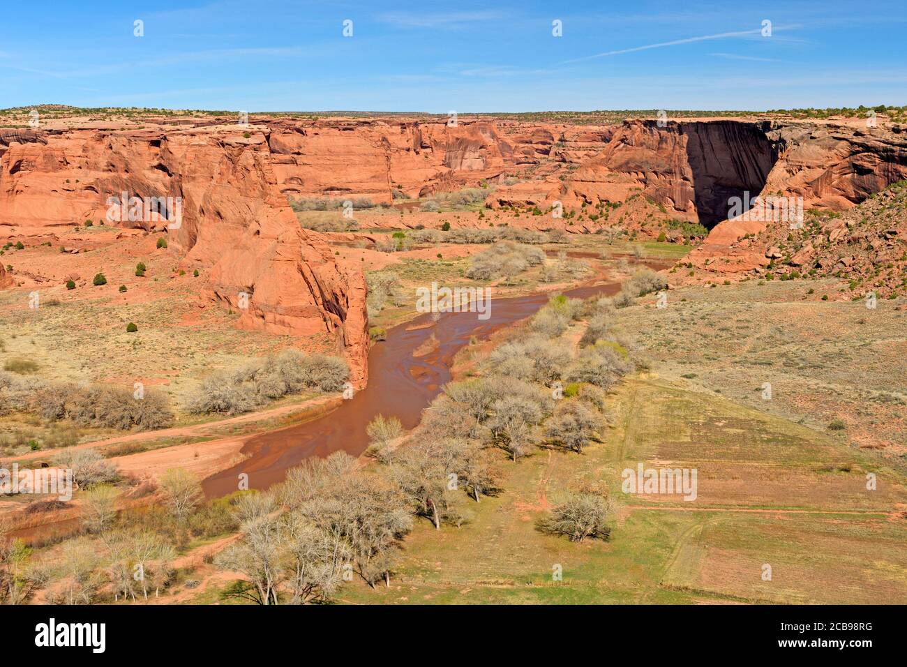Slow Moving Stream in a Desert Canyon in Canyon de Chelly National ...