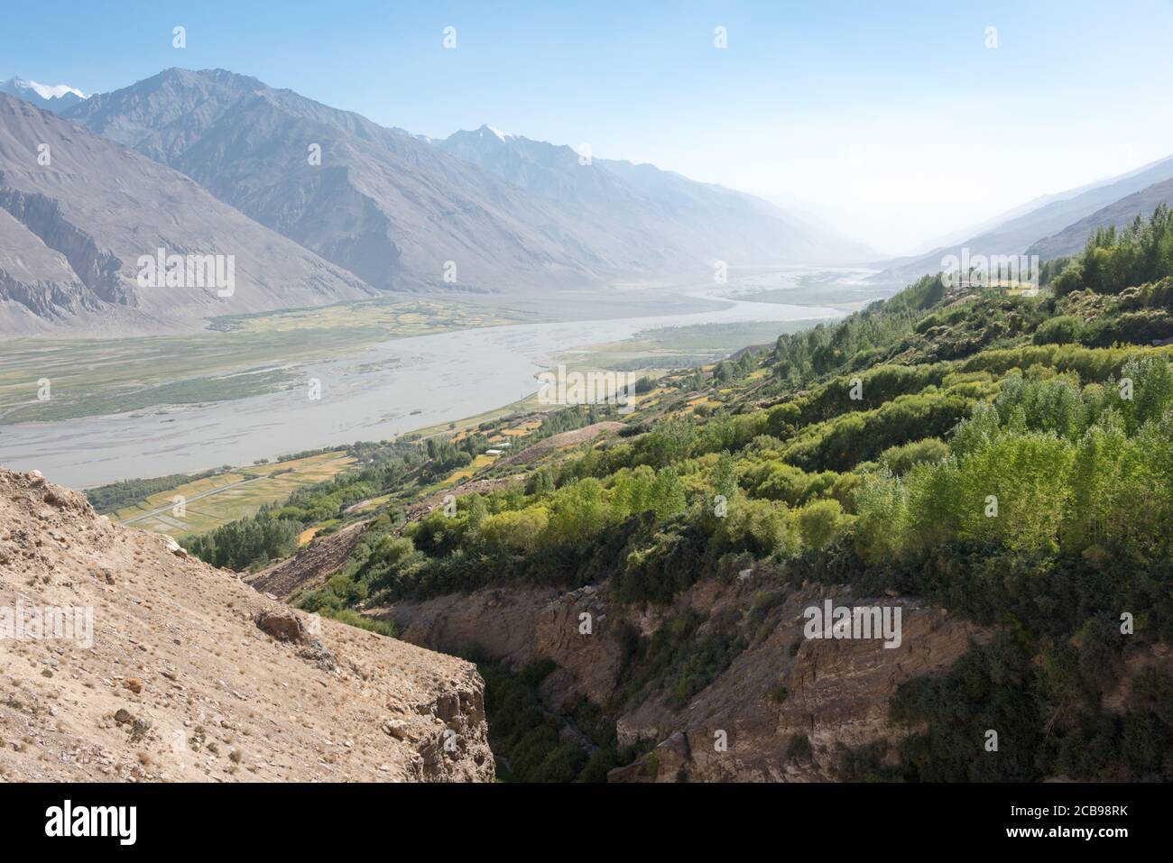 Panj river at Wakhan Valley in Yamchun, Gorno-Badakhshan, Tajikistan ...