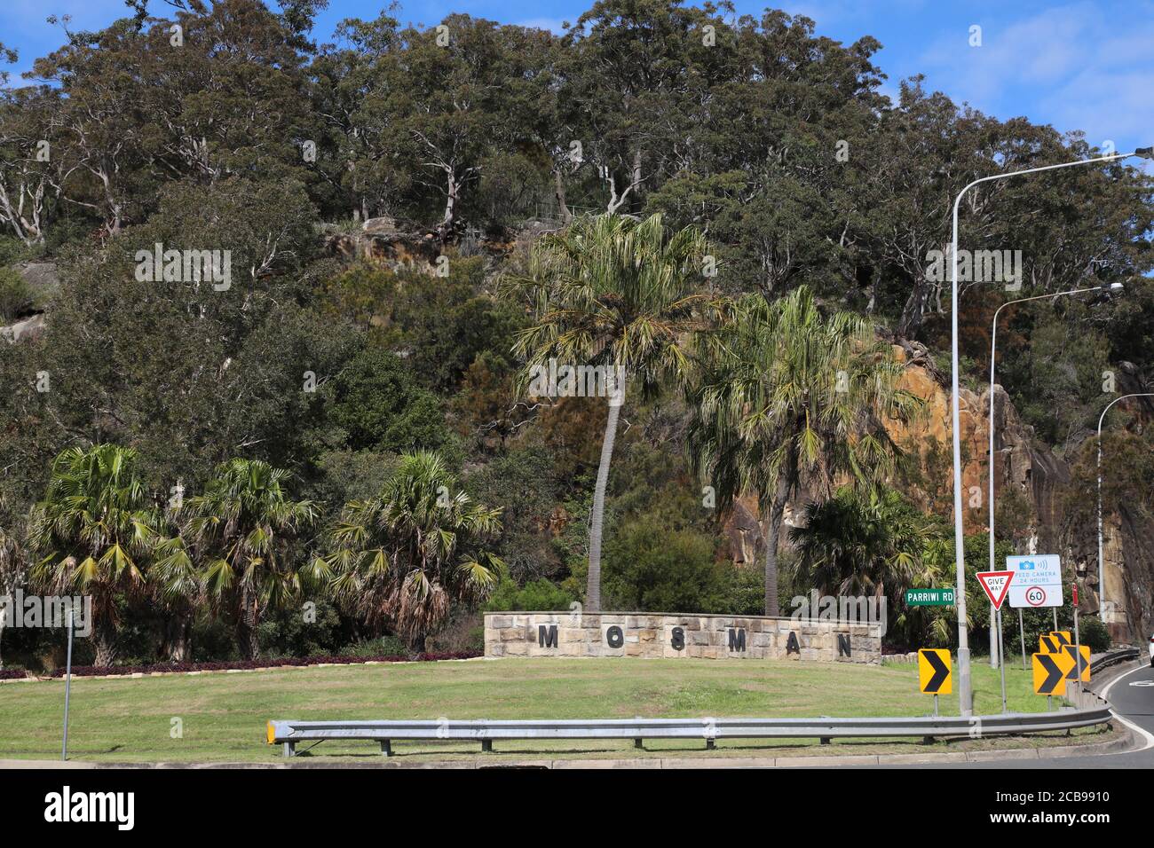 ‘Mosman’ sign at the corner of Parriwi Road and Spit Road, Mosman ...