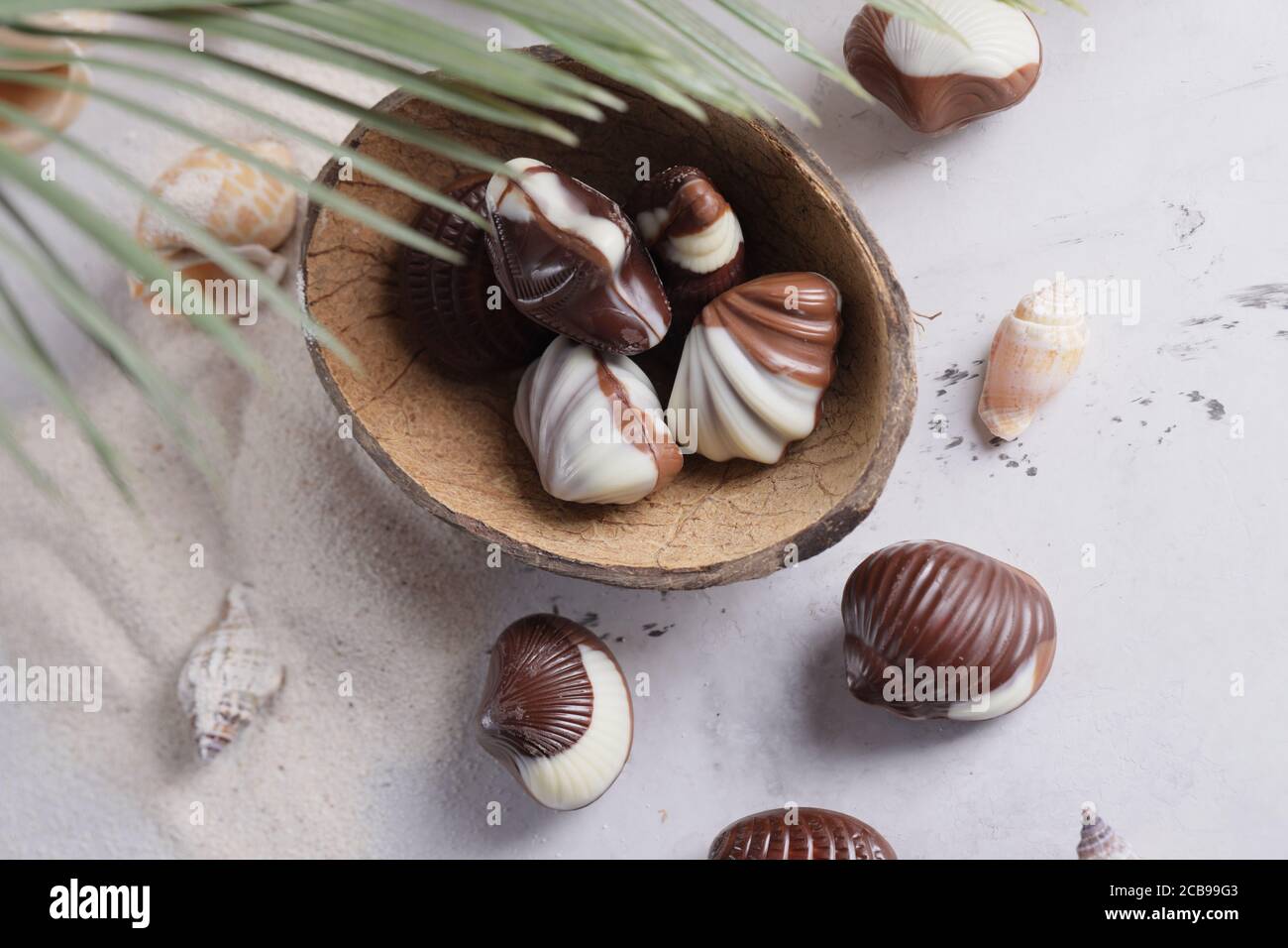 chocolate candy shell shape dessert sweets Stock Photo - Alamy