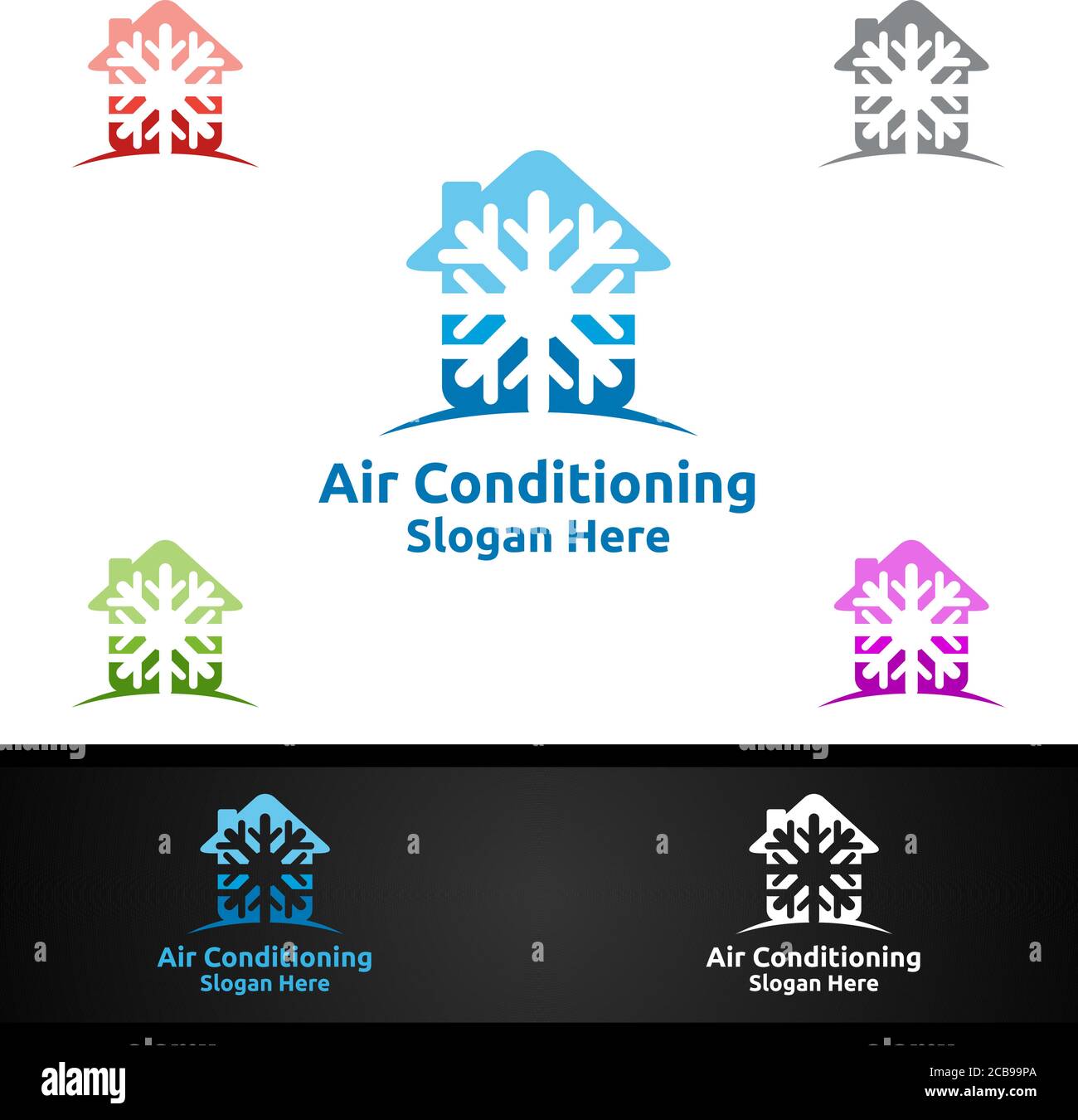 House Snow Air Conditioning and Heating Services Logo Design Stock ...