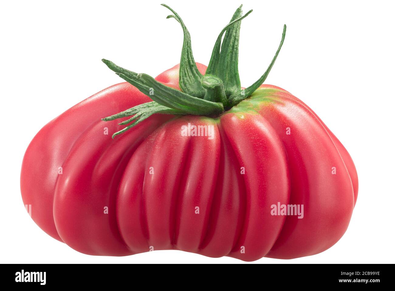 Tlacolula Ribbed heirloom tomato isolated Stock Photo - Alamy