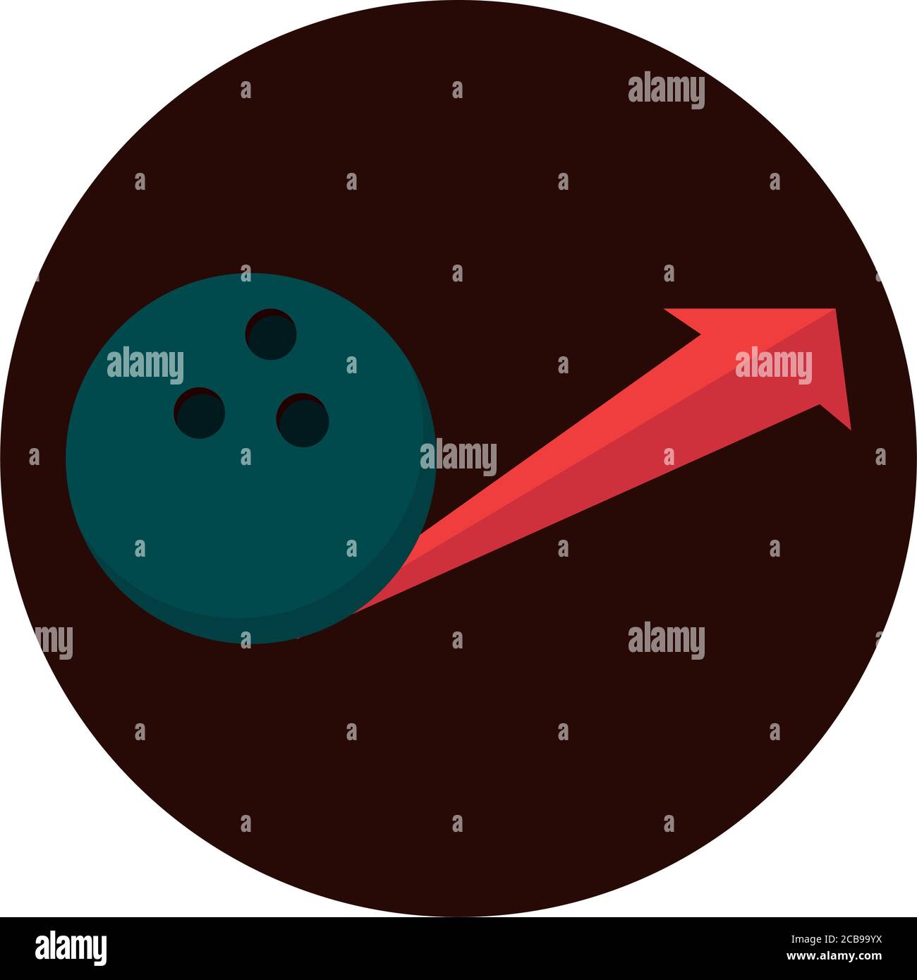 bowling black ball and arrow game recreational sport block flat icon ...